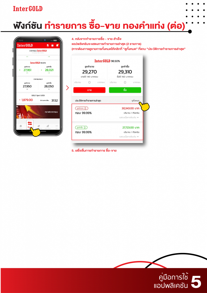 คู่มือแอปพลิเคชันอินเตอร์โกลด์ | InterGOLD Application Manual - InterGold