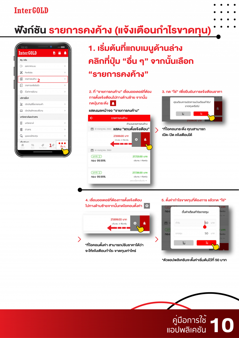 คู่มือแอปพลิเคชันอินเตอร์โกลด์ | InterGOLD Application Manual - InterGold