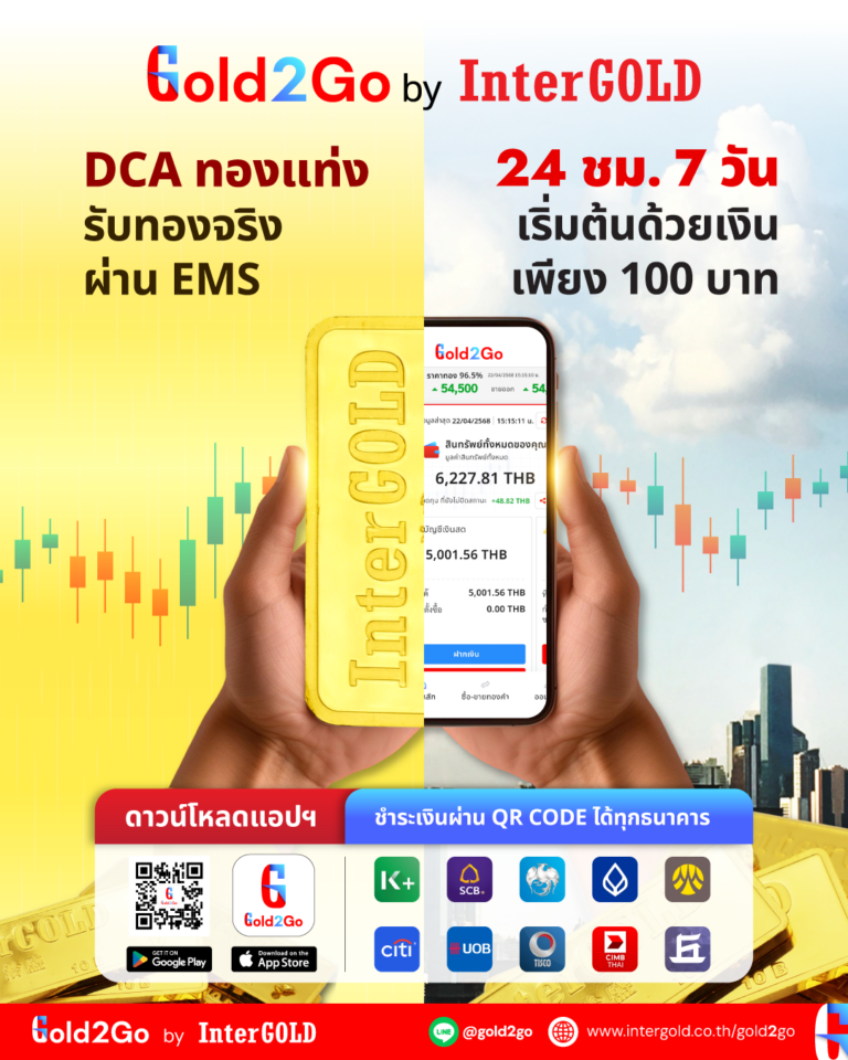เพิ่มการออมในพอร์ตของคุณ ได้ตลอด 24 ชม. 7วัน - InterGold