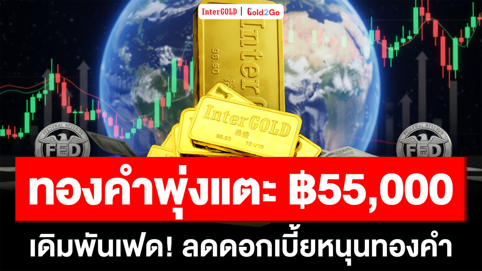 ทองคำพุ่งแตะ ฿55,000 เดิมพันเฟด! ลดดอกเบี้ยหนุนทองคำ l ราคาทองวันนี้ l แนวโน้มราคาทองคำ 15 ก.ย. ...